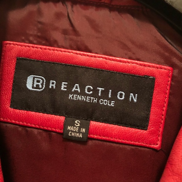 Vintage | Jackets & Coats | Vintage Red Leather Kenneth Cole Reaction ...